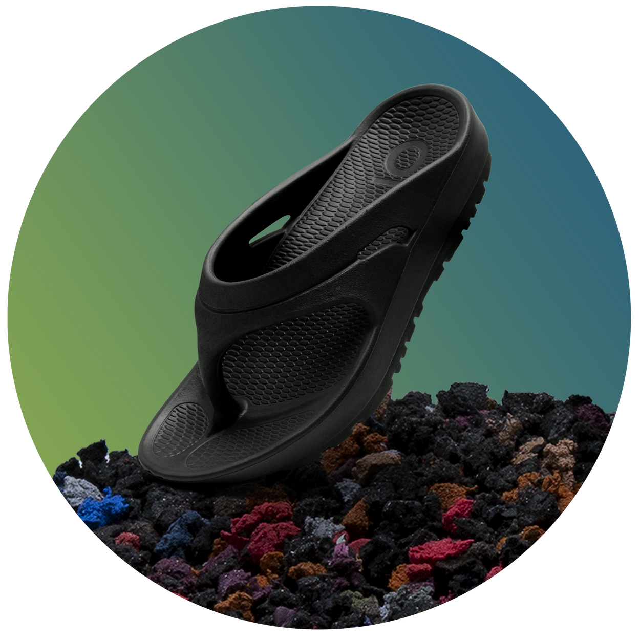 Sustainable Recovery Flip Flop, Cool Your Jets Black | OKA Footwear ...